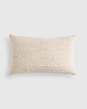 Quince Textured Striped Cotton Pillow Cover - Natural