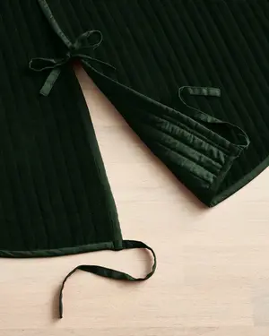 Quince Cotton Velvet Tree Skirt - Spruce
