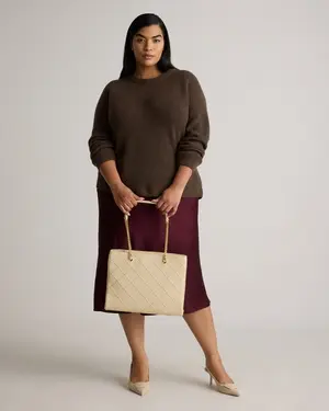 Quince Italian Leather Diamond Stitch Tote