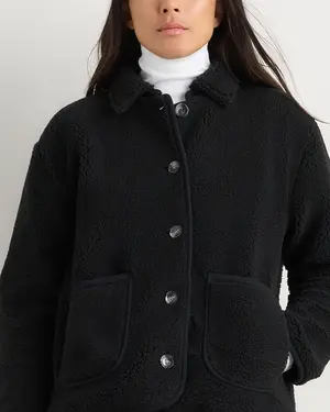 Quince Sherpa Barn Jacket - Black
