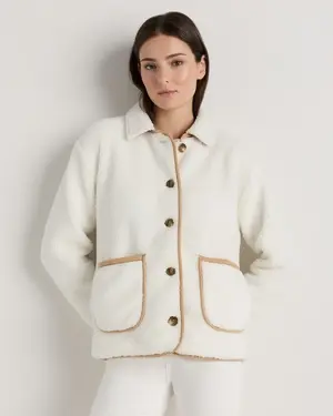 Quince Sherpa Barn Jacket - Frost/camel