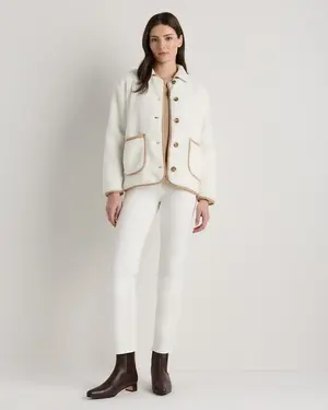Quince Sherpa Barn Jacket - Frost/camel