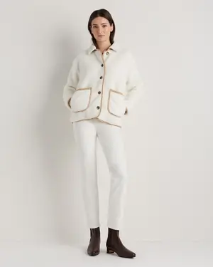 Quince Sherpa Barn Jacket - Frost/camel