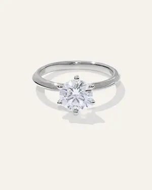 Quince Lab Grown Diamond Round Six Prong Knife Edge Engagement Ring 1.5ct - Platinum