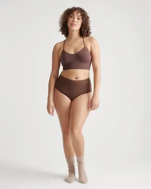 Quince Shaping High-waisted Brief - Cocoa