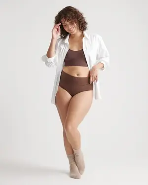 Quince Shaping High-waisted Brief - Cocoa