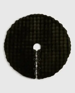 Quince Faux Fur Tree Skirt - Pine