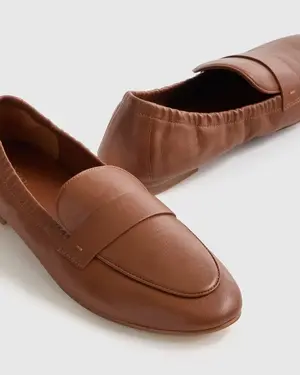 Quince Italian Leather Loafer - Cognac