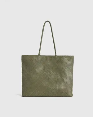 Quince Siena Handwoven Tote - Olive
