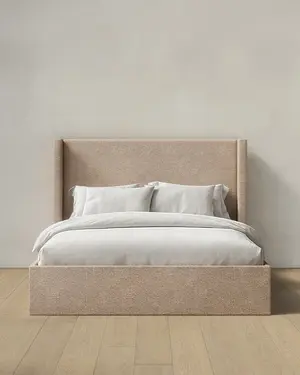 Quince Plush Boucle Wingback Bed - Camel
