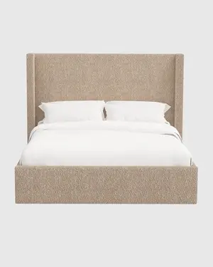 Quince Plush Boucle Wingback Bed - Camel