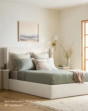 Quince Plush Boucle Wingback Bed - Camel