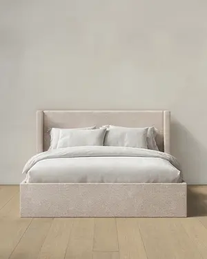 Quince Plush Boucle Wingback Bed - Ivory
