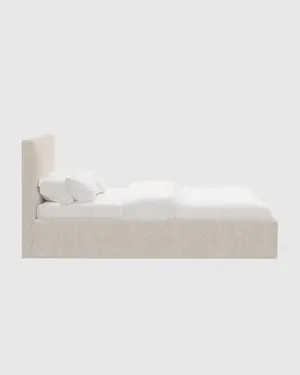 Quince Plush Boucle Square Bed - Ivory