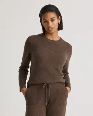 Quince Mongolian Cashmere Crewneck Sweater - Brown