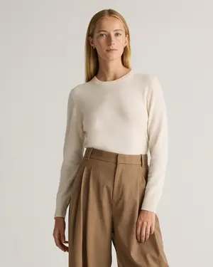 Quince Mongolian Cashmere Crewneck Sweater - Ivory