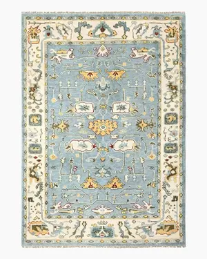 Quince Artemis Hand-knotted Wool Rug - Light Blue