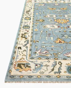Quince Artemis Hand-knotted Wool Rug - Light Blue