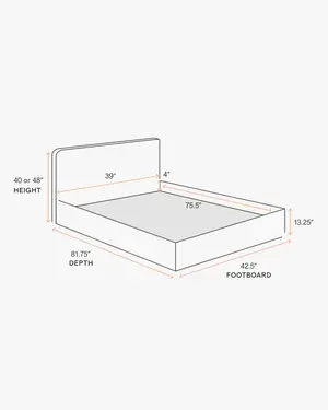 Quince 100% Linen Curved Bed - Navy