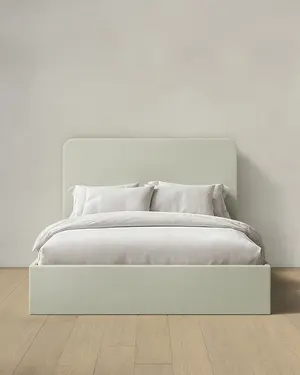 Quince 100% Linen Curved Bed Silver