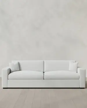 Quince Oasis Sofa In Performance Linen - Pearl