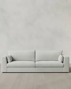 Quince Oasis Sofa In Performance Linen - Silver