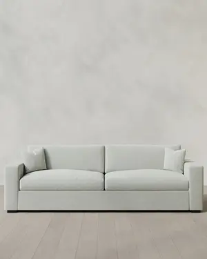 Quince Oasis Sofa In Performance Linen - Silver