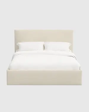 Quince 100% Linen Square Bed - Canvas