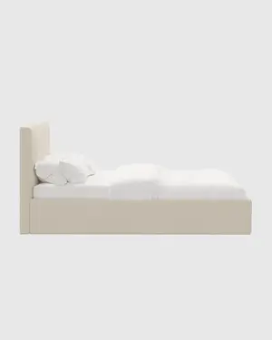 Quince 100% Linen Square Bed - Canvas