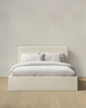 Quince 100% Linen Square Bed - Canvas