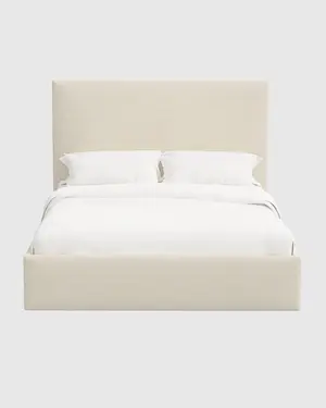Quince 100% Linen Square Bed - Canvas