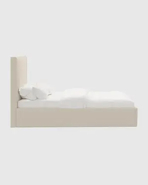 Quince 100% Linen Square Bed - Canvas