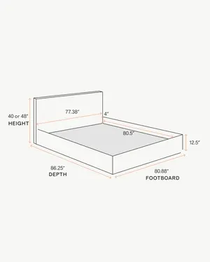 Quince 100% Linen Square Bed - Canvas