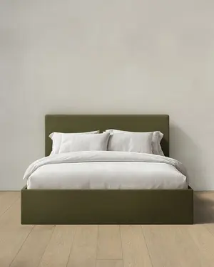 Quince 100% Linen Square Bed Olive