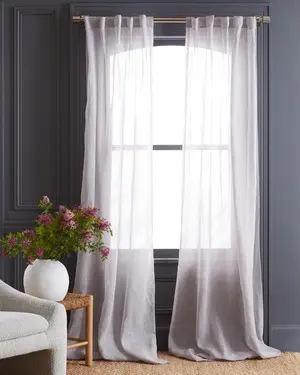Quince European Linen Sheer Curtain Set - Cloud