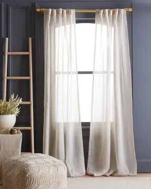 Quince European Linen Sheer Curtain Set Flax