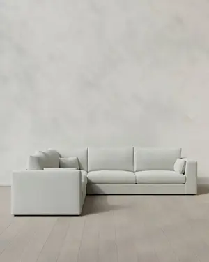 Quince Oasis L Sectional In Performance Linen - Silver