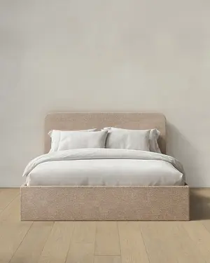 Quince Plush Boucle Curved Bed Camel