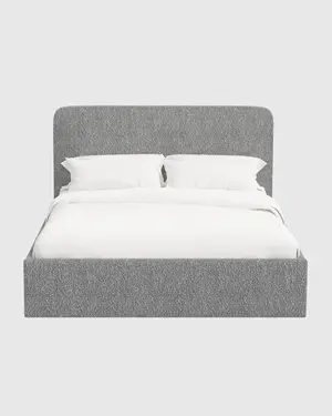 Quince Plush Boucle Curved Bed - Grey