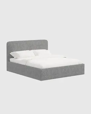 Quince Plush Boucle Curved Bed - Grey