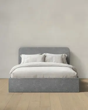 Quince Plush Boucle Curved Bed - Grey