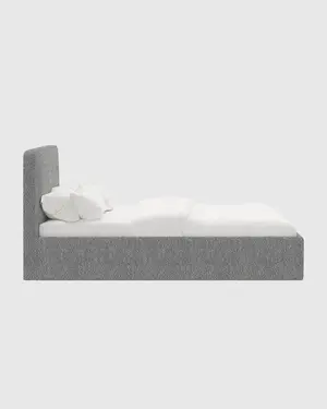 Quince Plush Boucle Curved Bed - Grey