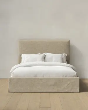 Quince Slipcover Bed In 100% Linen - Flax