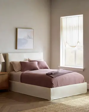 Quince Slipcover Bed In 100% Linen - Flax