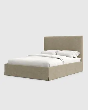 Quince Slipcover Bed In 100% Linen - Flax