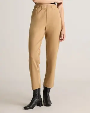 Quince Organic Cotton Straight Pants - Soft Camel