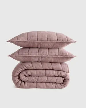 Quince Gauze Box Quilt Set Fig