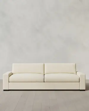 Quince Stillman Performance Velvet Sofa Ivory