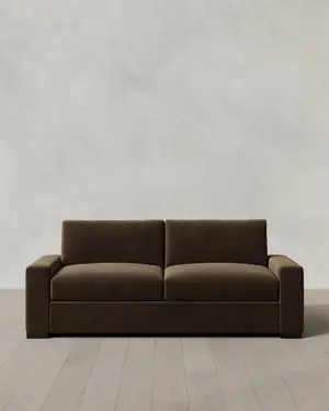 Quince Stillman Performance Velvet Sofa Sable