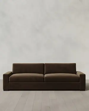 Quince Stillman Performance Velvet Sofa Sable